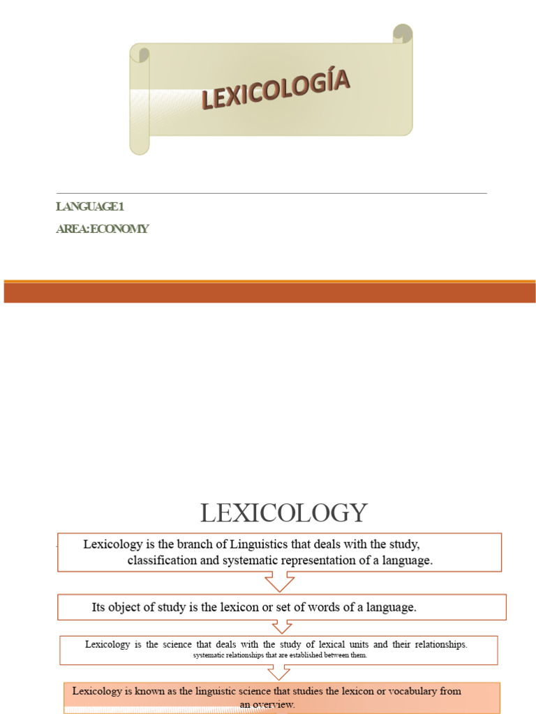LEXICOLOGY | PDF | Lexicology | Linguistics