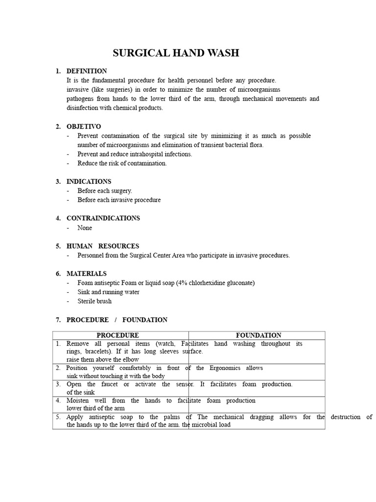 Surgical Hand Washing | PDF | Hand Washing | Surgery