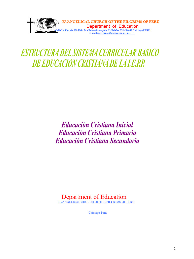 Structure of The Christian Education Curriculum System 2004 | PDF ...