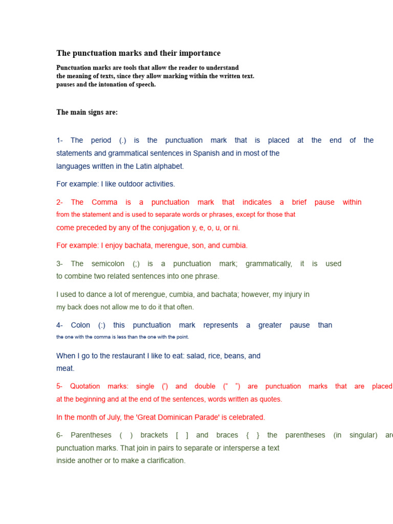 The Importance of Punctuation Marks | PDF | Punctuation | Bracket
