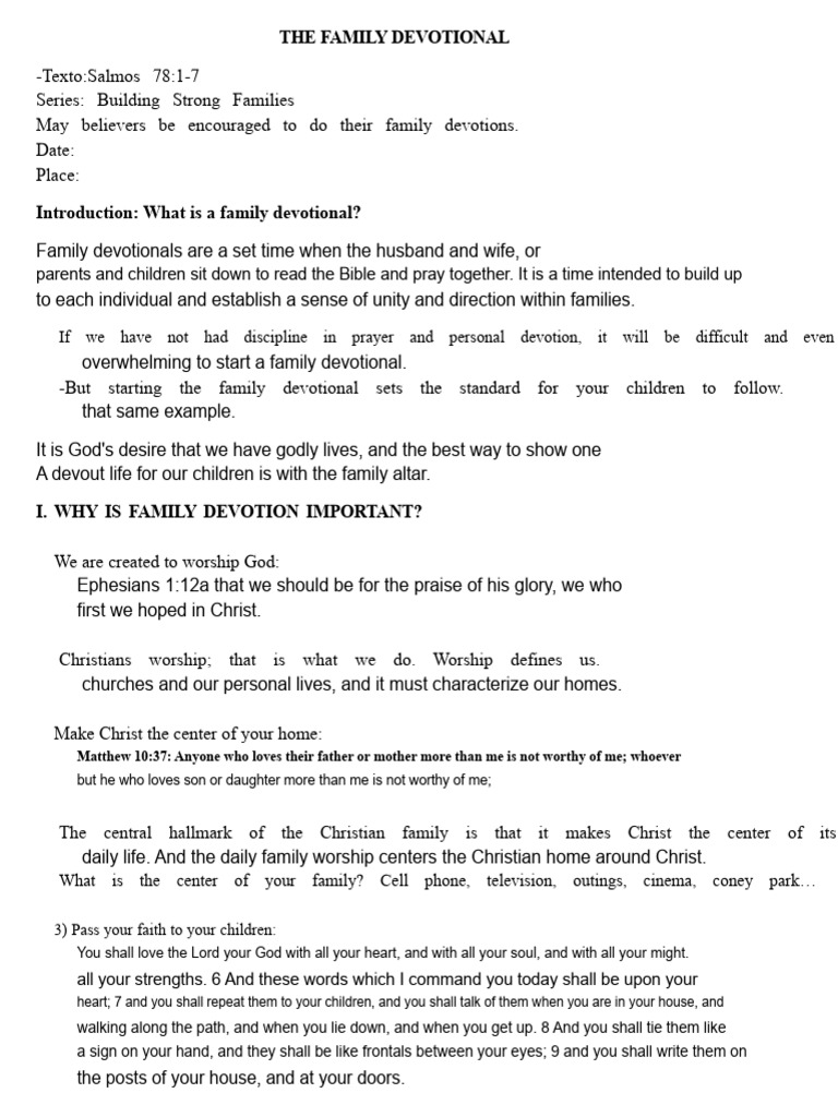 07 The Family Devotional | PDF | Prayer | Jesus