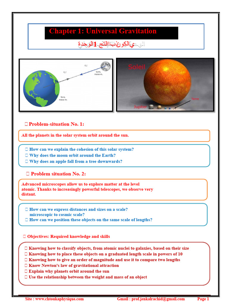 Chapter 1 Universal Gravitation Course Activities Application Exercises ...