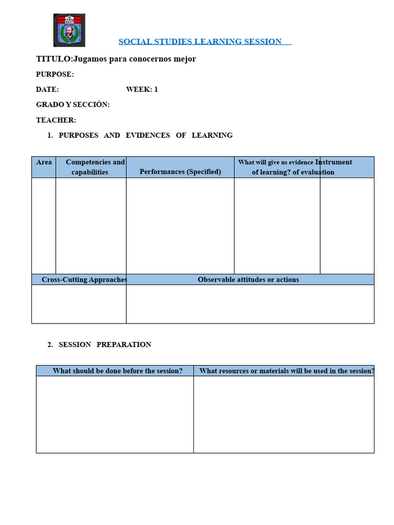 Social Studies Learning Session Plan | PDF