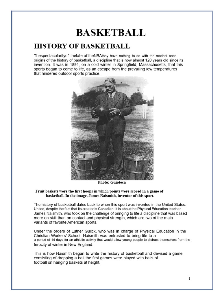 History and Evolution of Basketball | PDF | Team Sports | Ball Games