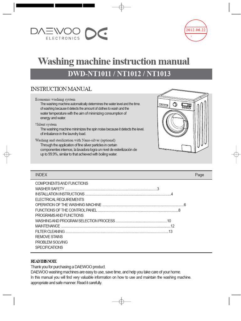 Washing Machine Instructions | PDF | Washing Machine | Clothing