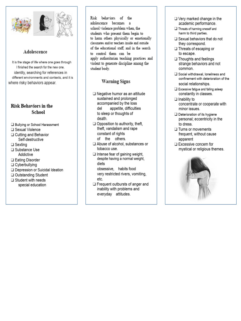 triptych 1 Risk Behaviors | PDF | Violence | Adolescence