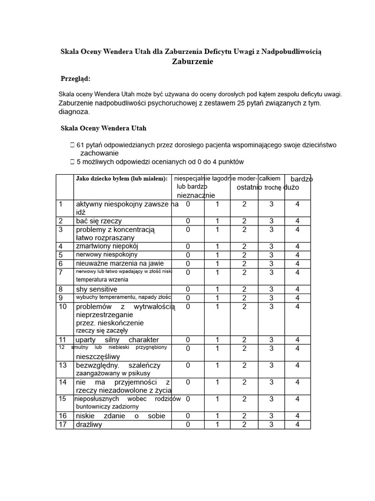 Wender Utah | PDF