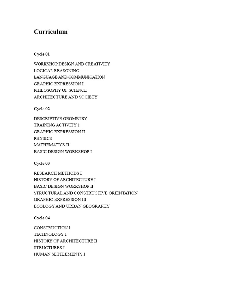 Architecture Study Plan UPAO | PDF