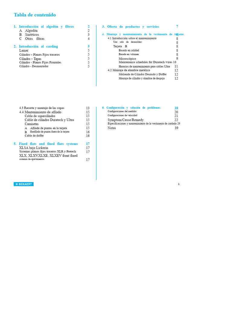 Folleto de Carding | PDF | Cable | Fibras