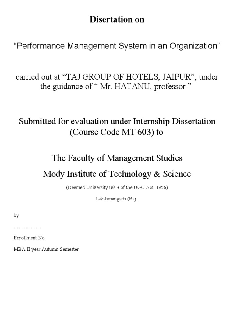 An Analysis of Performance Management Systems and their Impact on ...