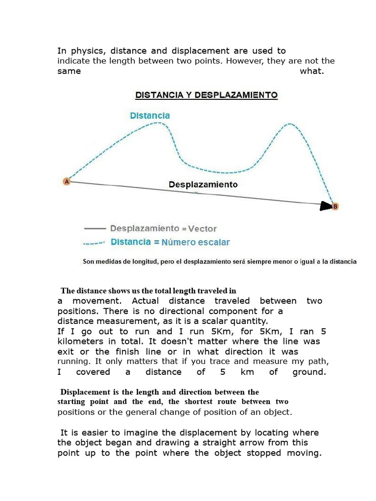 Distances and Displacement | PDF | Distance | Euclidean Vector