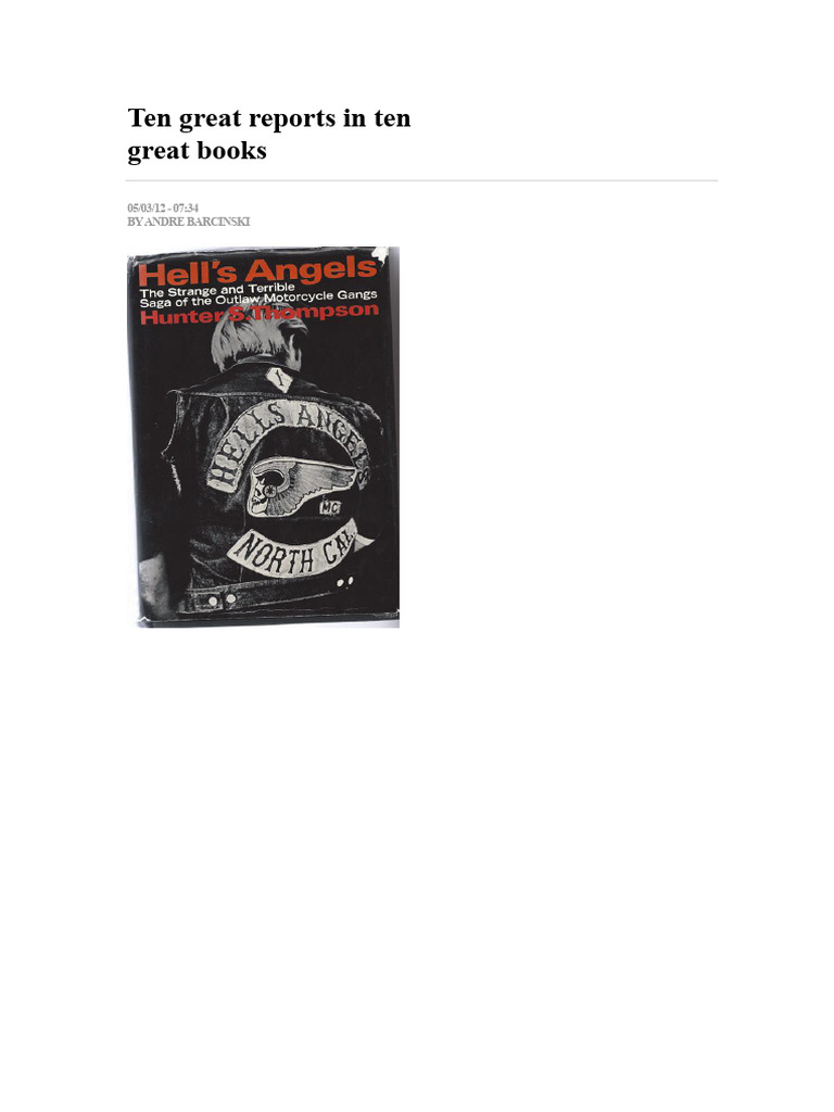 Ten Great Reports in Ten Great Books | PDF | Hannah Arendt