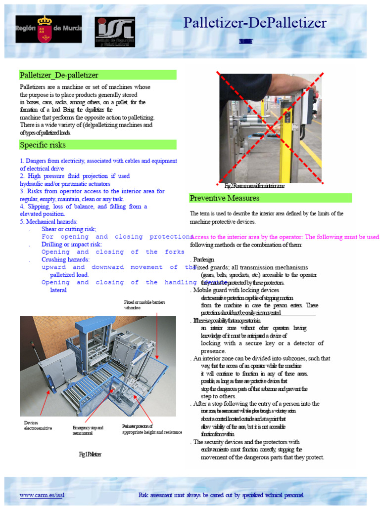 Palletizer and Depalletizer Safety Guide | PDF | Machines | Risk