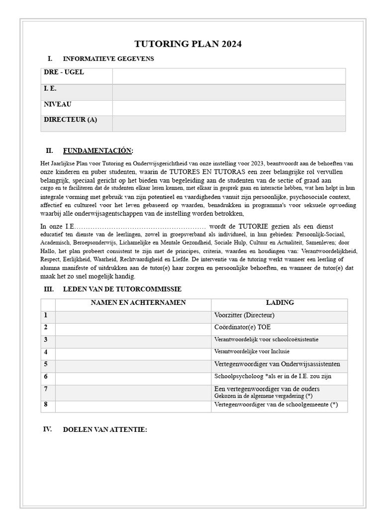 Tutoring Plan 2024 | PDF