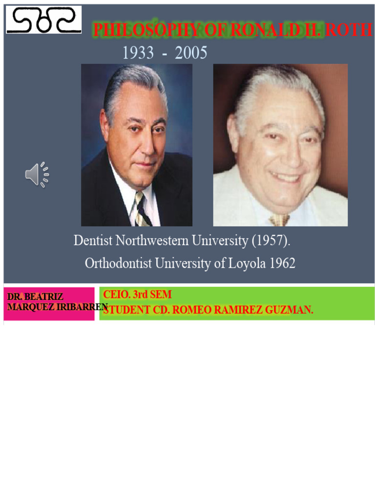 Philosophy of Ronald H. Roth | PDF | Orthodontics | Dental Anatomy