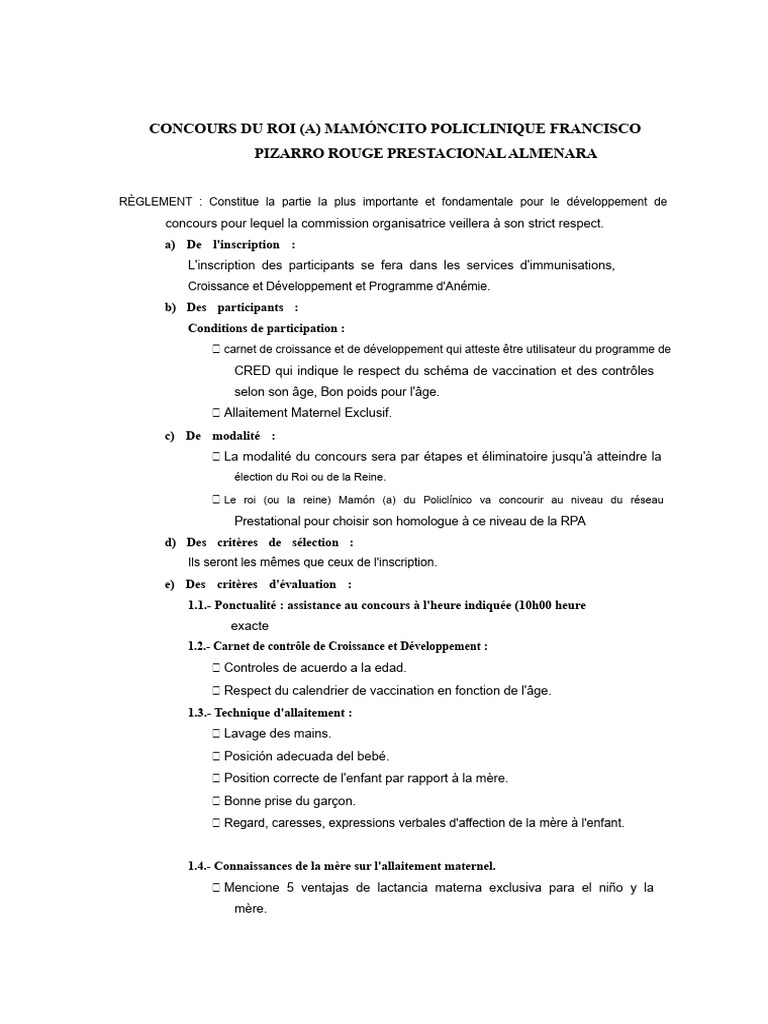 Concours du Roi Mamoncito 2019 | PDF | Allaitement | Sein
