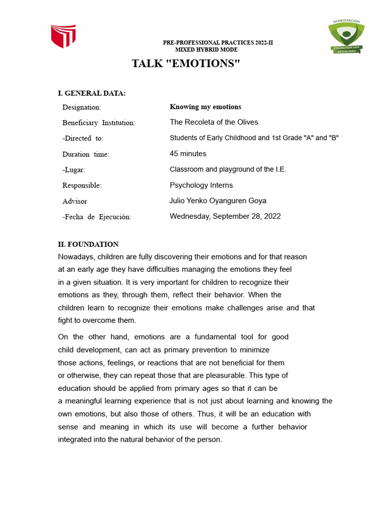 Talk Emotions | PDF | Emotions | Psychology