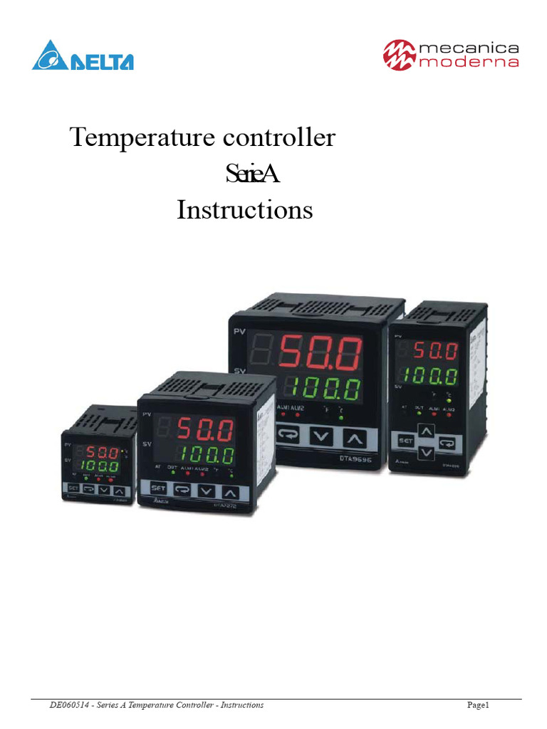 Delta DTA - Temperature Controller - Instructions | PDF | Parameter (Computer Programming ...