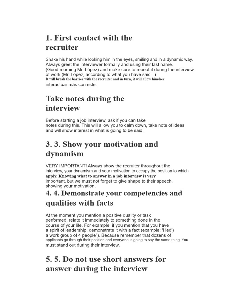Job Interview | PDF | Job Interview | Psychology