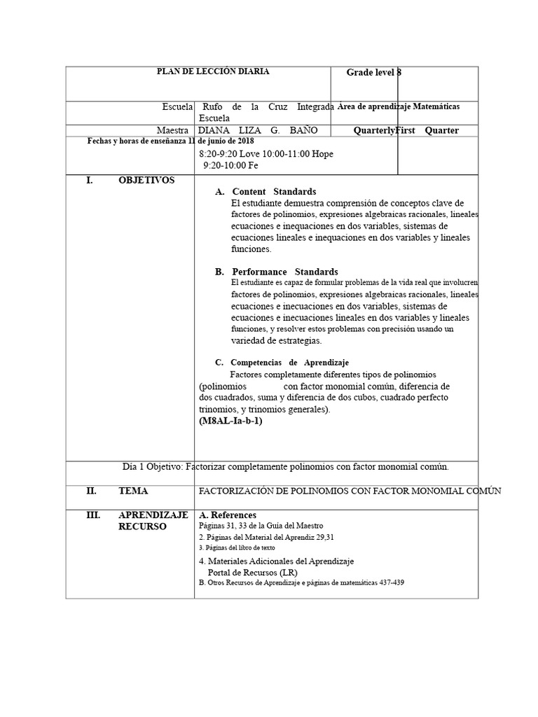 DLP 11 de junio - Factorización de monomios | PDF | Factorización | Teoría de los números