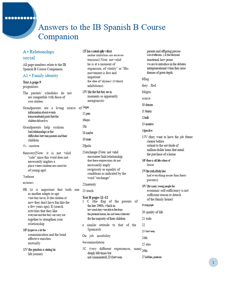 IB Spanish B Oxford Answers | PDF