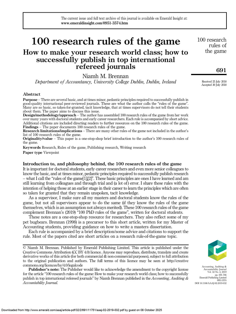100 Essential Research Publishing Rules | PDF | Qualitative Research ...