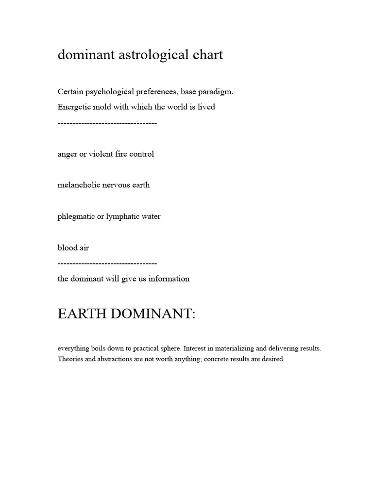 Understanding Dominant Astrological Charts | PDF | Planets In Astrology ...