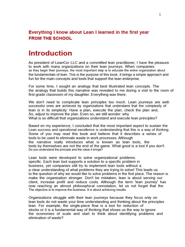 Book 'Everything I Know About Lean.... ' PDF | PDF | Lean Manufacturing ...