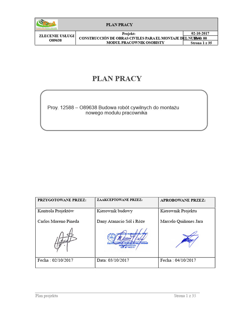 Plan Pracy | PDF