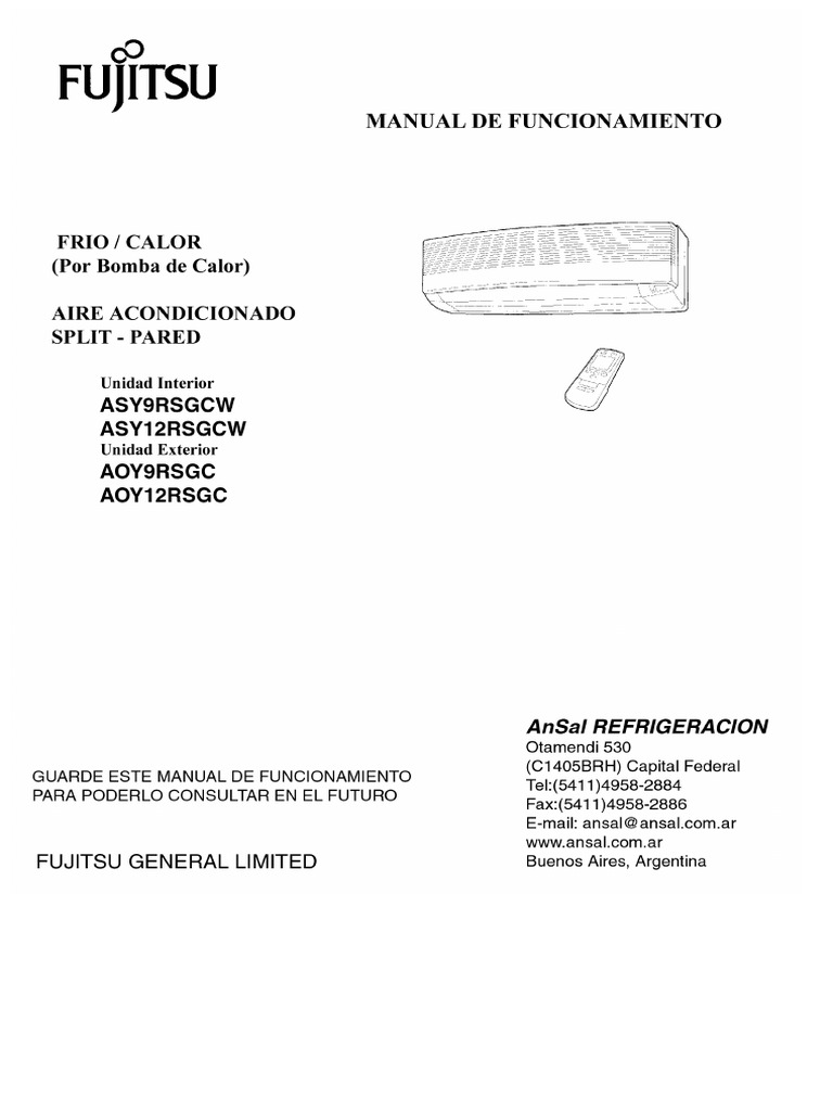 Fujitsu 3000 FR | PDF | Thermostat | Air Conditioning