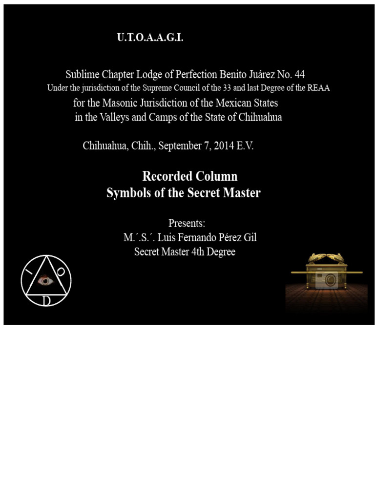Symbolism of The 4th Degree Secret Master | PDF | Tetragrammaton | Solomons