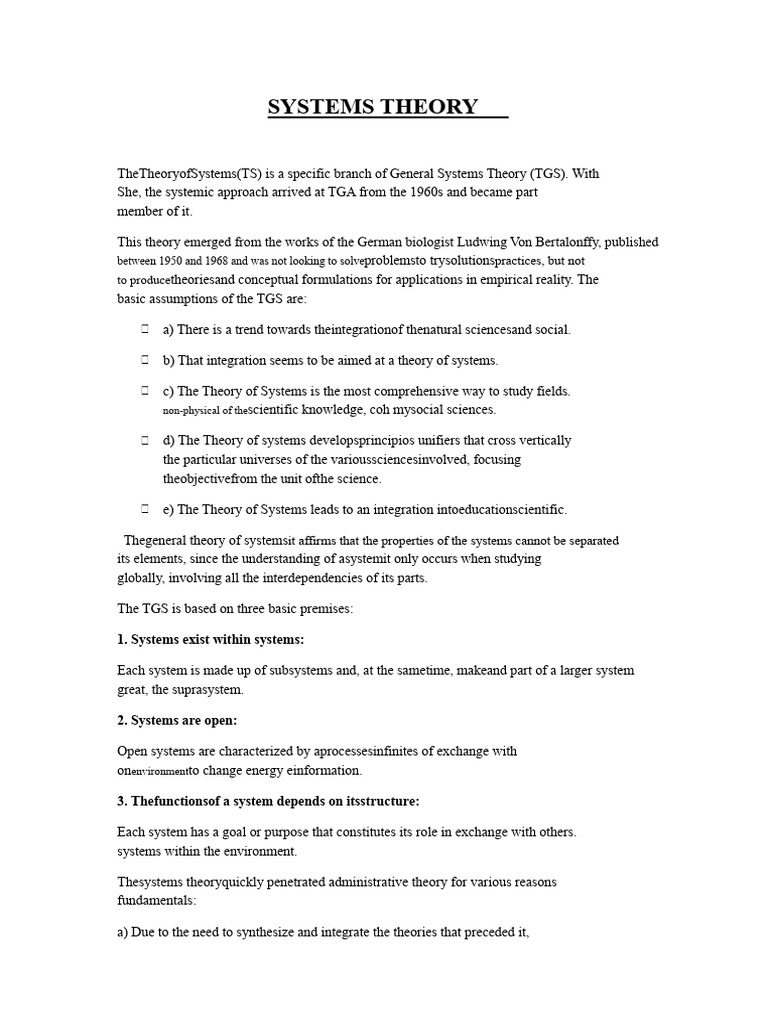 Chapter 17 - Systems Theory | PDF | System | Systems Theory