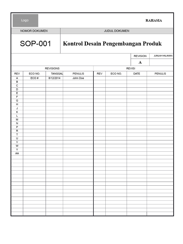 Kontrol Desain Pengembangan Produk SOP | PDF