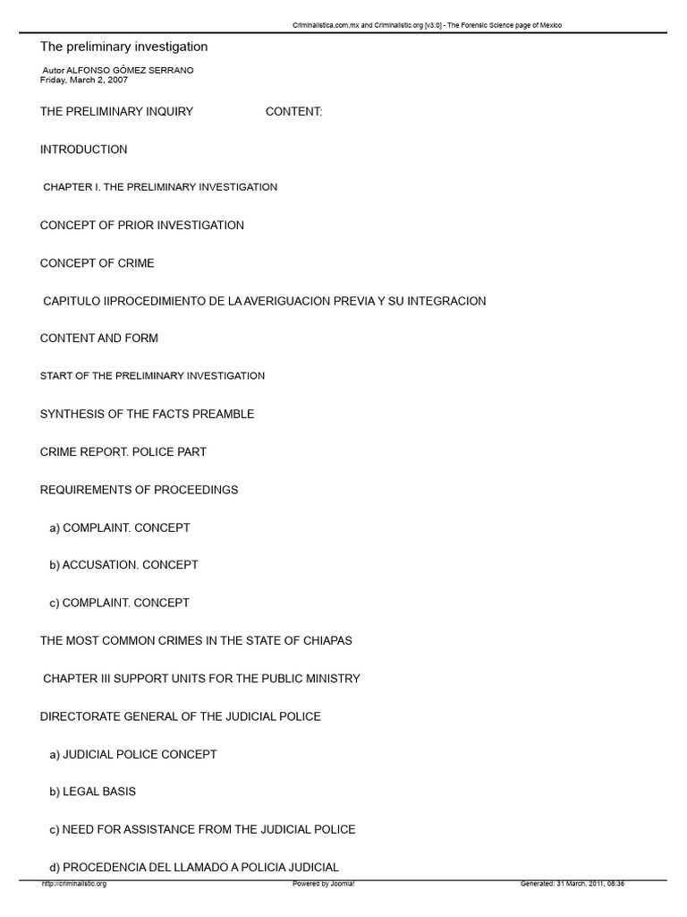 The Preliminary Investigation | PDF | Bail | Crimes