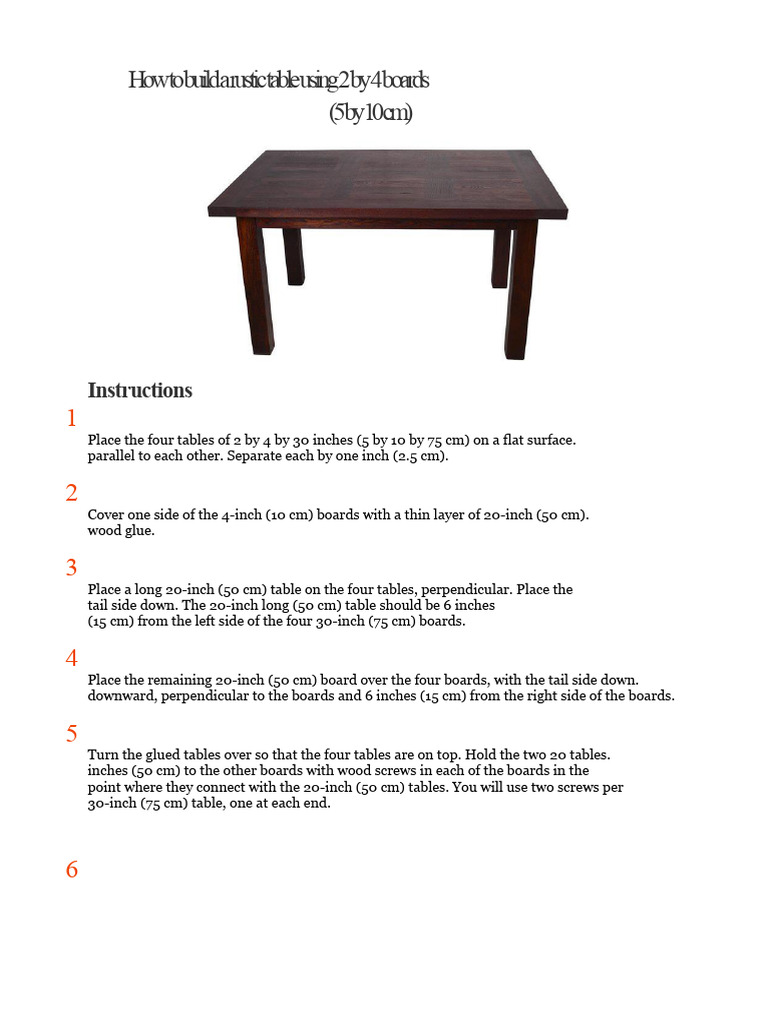 How To Build A Rustic Table | PDF