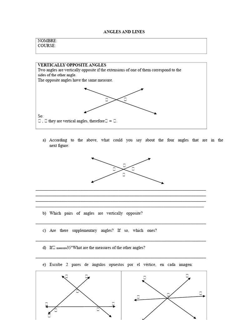 Opposite Angles by The Vertex | PDF | Angle | Triangle