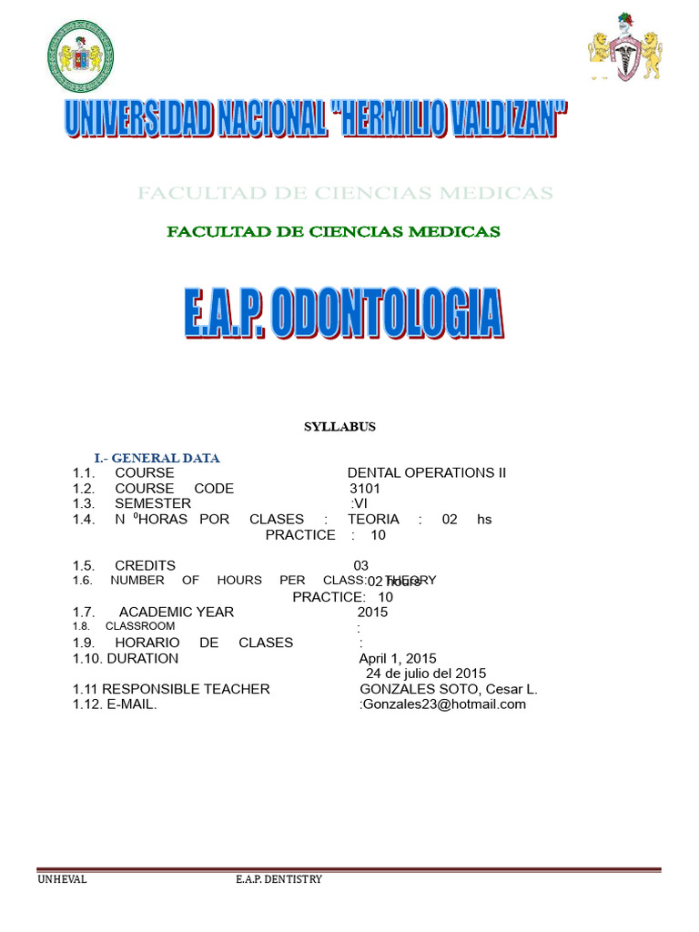 Syllabus of Dental Operative II | PDF | Dental Composite | Dentistry