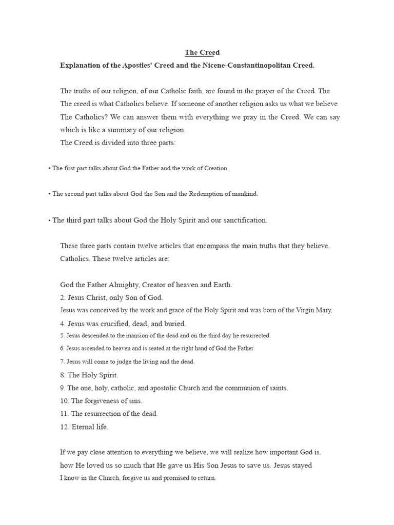 The Creed | PDF | God The Father | God In Christianity