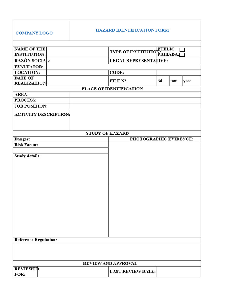 Example of Hazard Identification Form | PDF