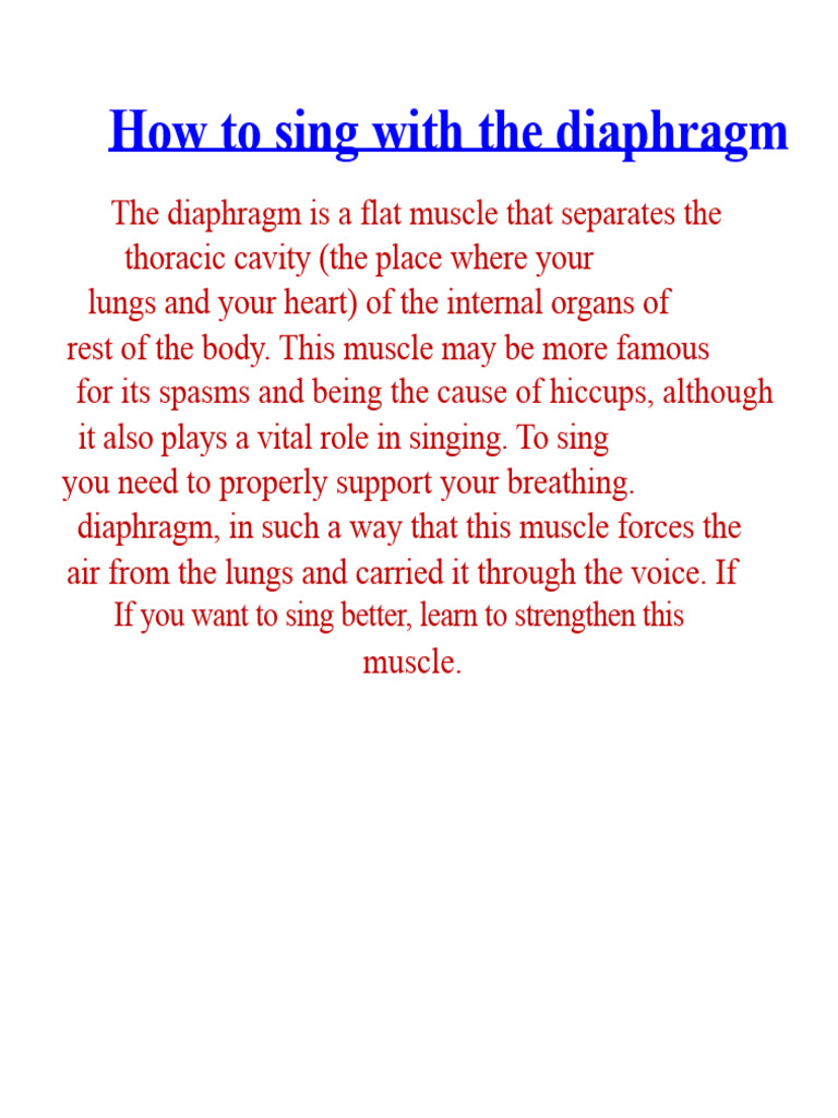 How To Sing With The Diaphragm | PDF | Breathing | Singing