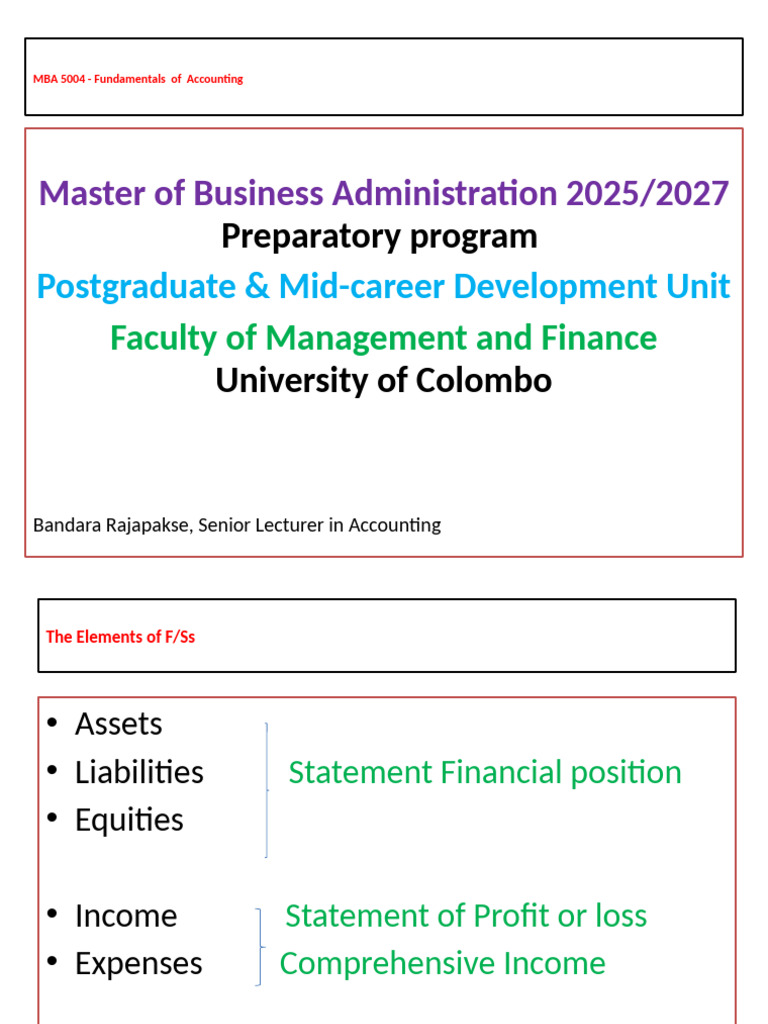 MBA 5004 - 2 Fundamentals of Accounting | PDF | Business | Business ...