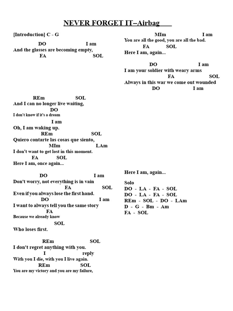 Never Forget It - Airbag | PDF