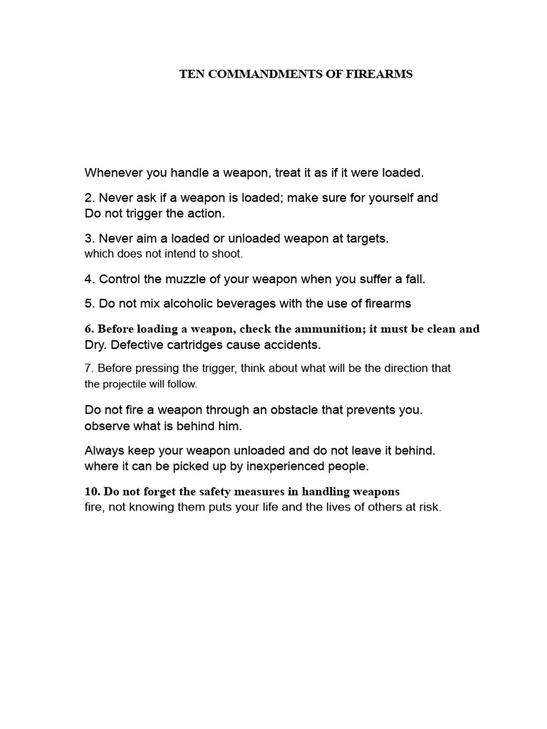 Firearm Safety: Ten Essential Rules | PDF