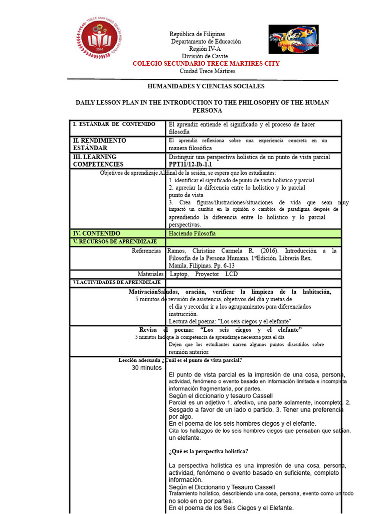 PPT11-12-Ib-1.1 Distinguir El Punto de Vista Holístico Del Parcial ...