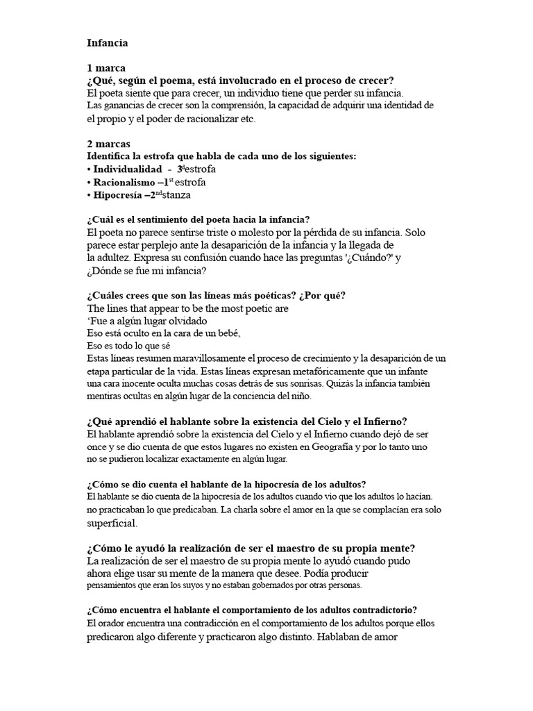 Reflexiones sobre la pérdida de la infancia | PDF | Amor | Sicología