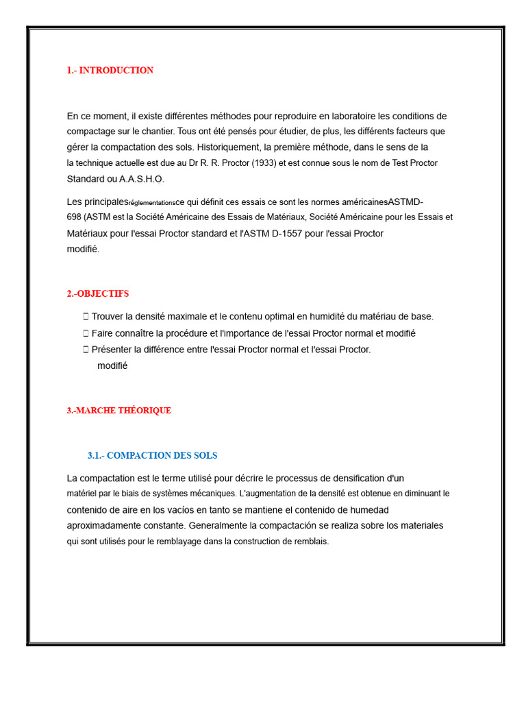 Essai Proctor : Méthodes et Interprétation | PDF | Mécanique des sols ...