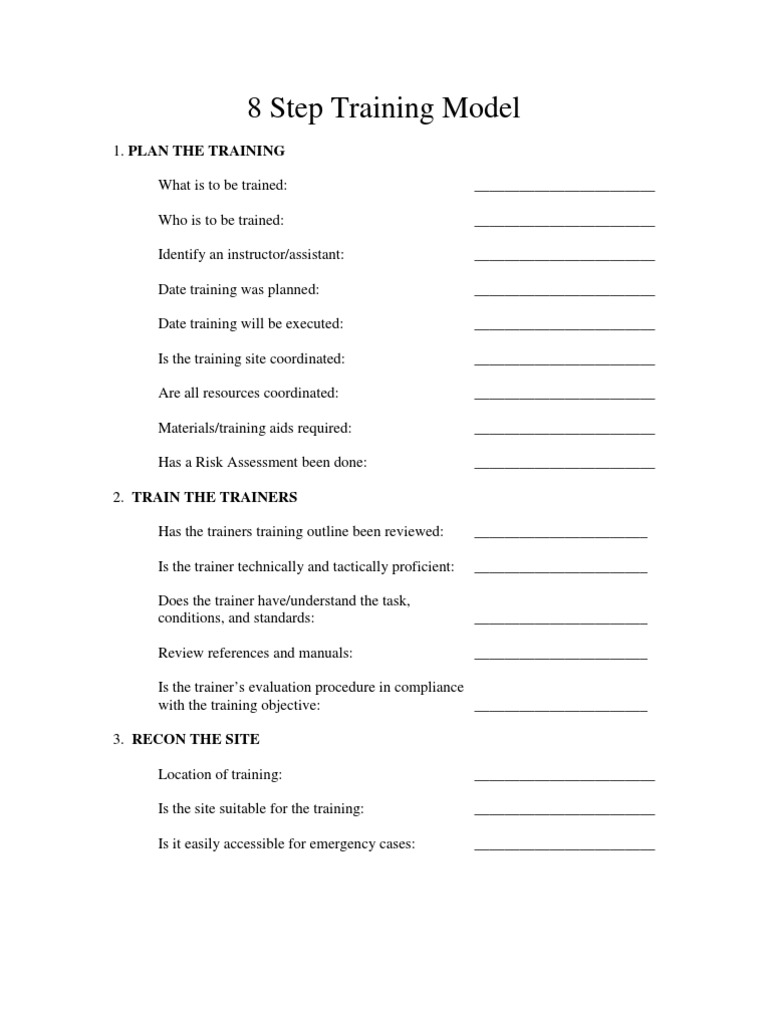 8 Step Training Model | PDF | Career & Growth