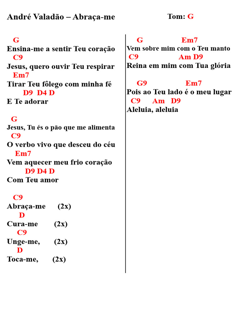 Abraça-me - André Valadão | PDF