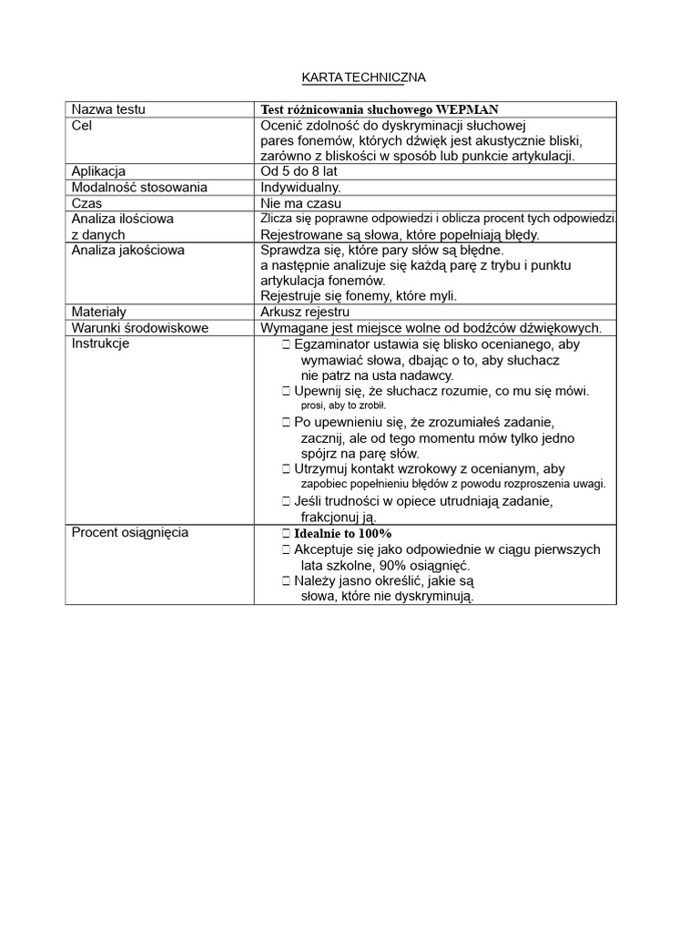 Test WEPMAN | PDF
