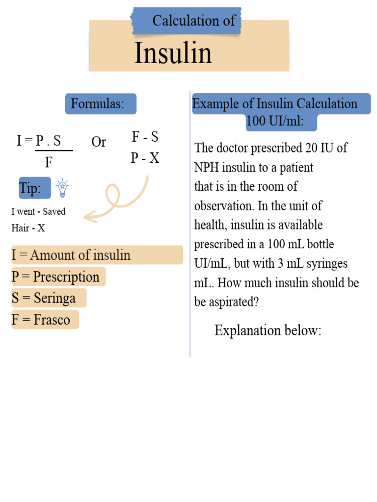 Insulin Calculation | PDF | Syringe | Insulin